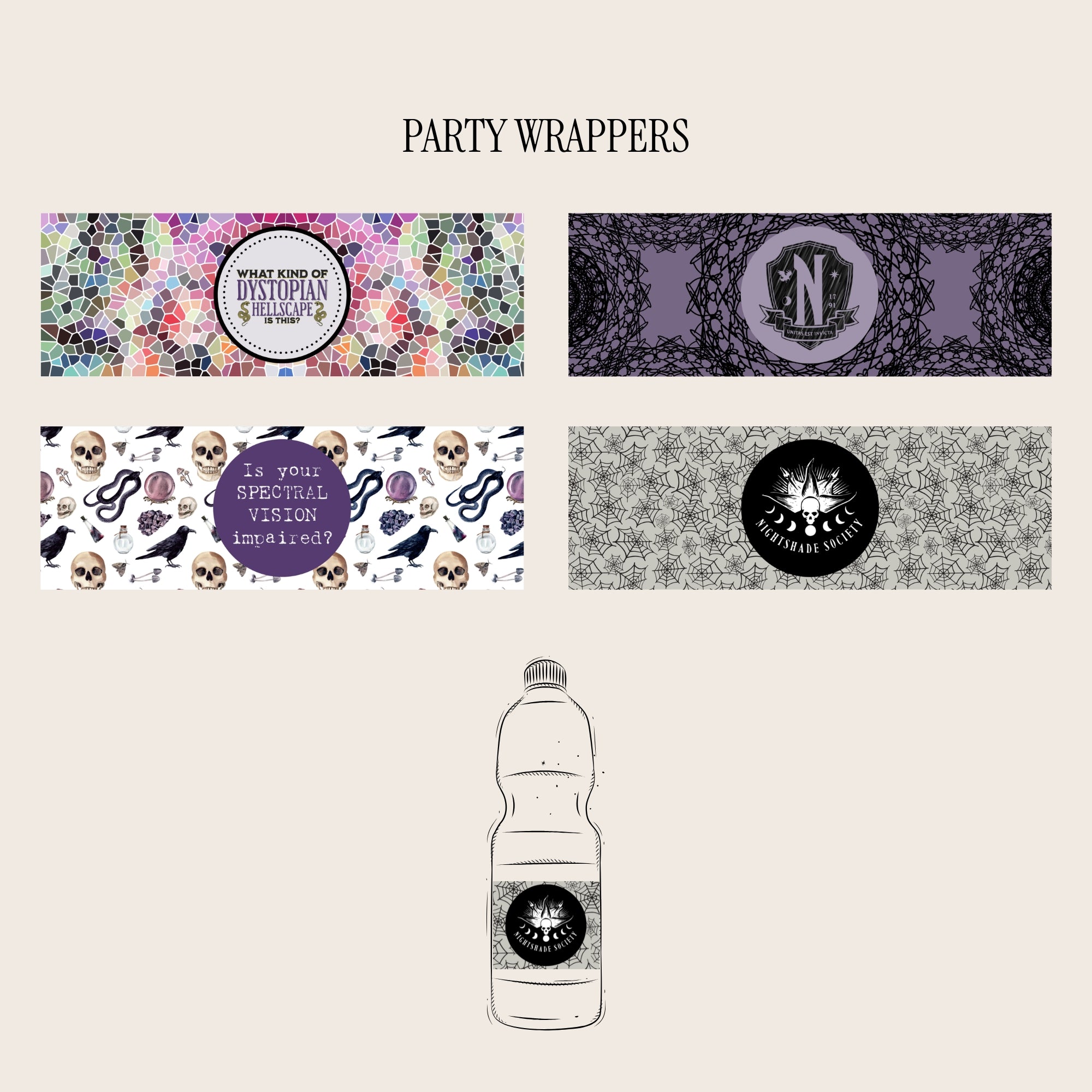 Wednesday Printable Party Wrappers – PartyBox